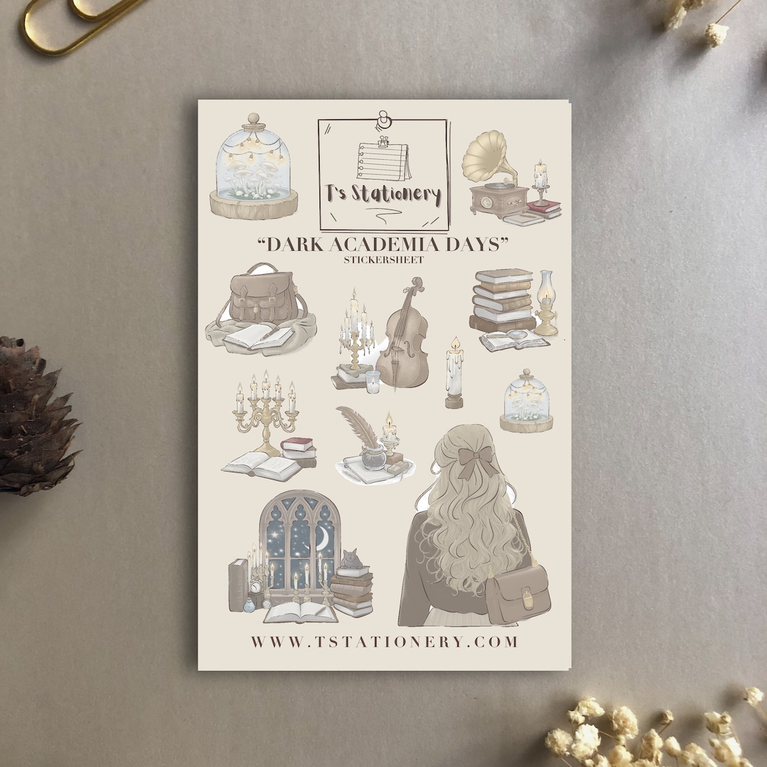 Dark Academia Stickers Journal Stickers, Planner Stickers, Scrapbooking ...