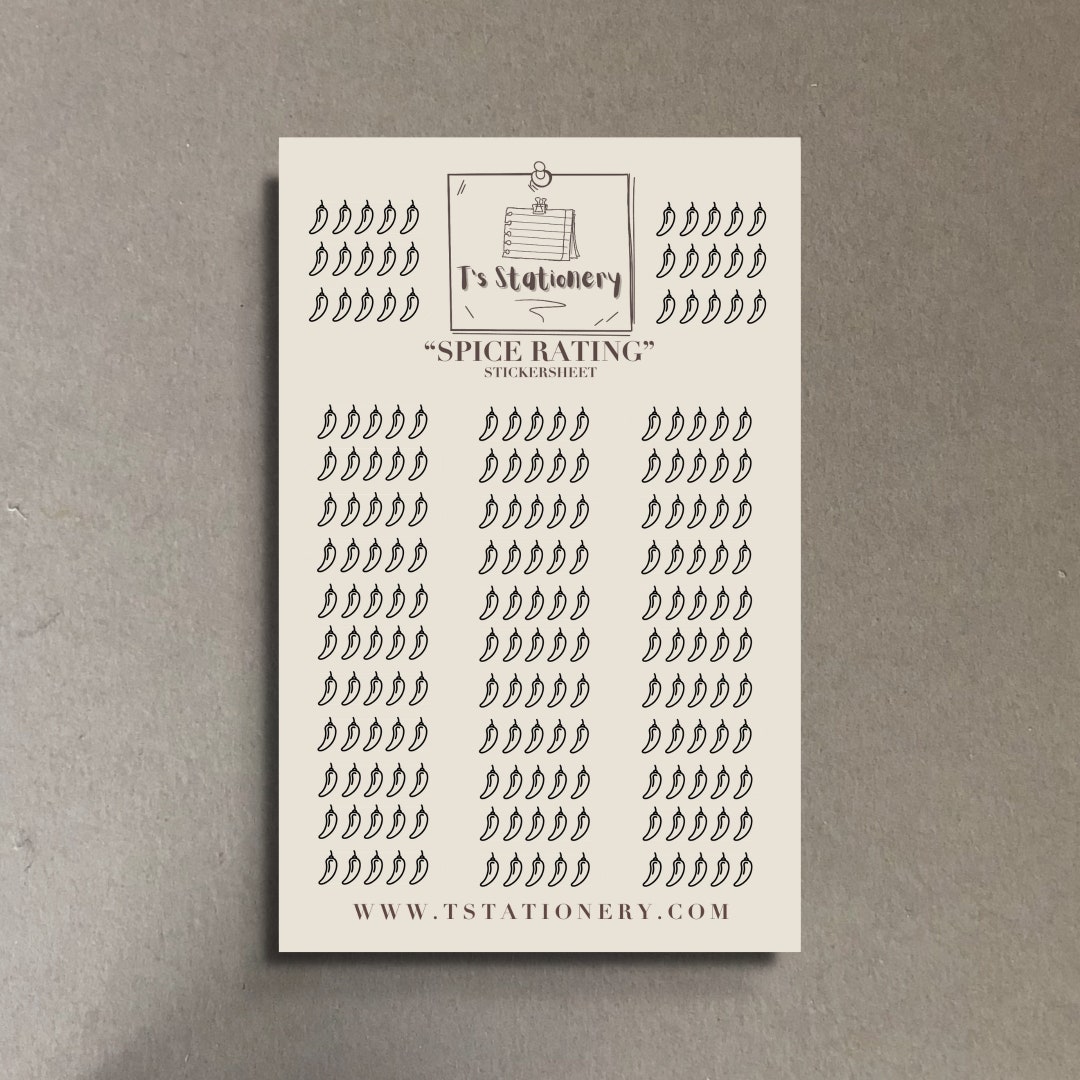 Spice Rating Stickers - for Reading Journal, Book Rating Stickers, Book ...