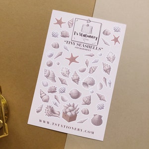 Seashells Sticker Set - Tiny and Bigger Seashells, Journal Stickers ...