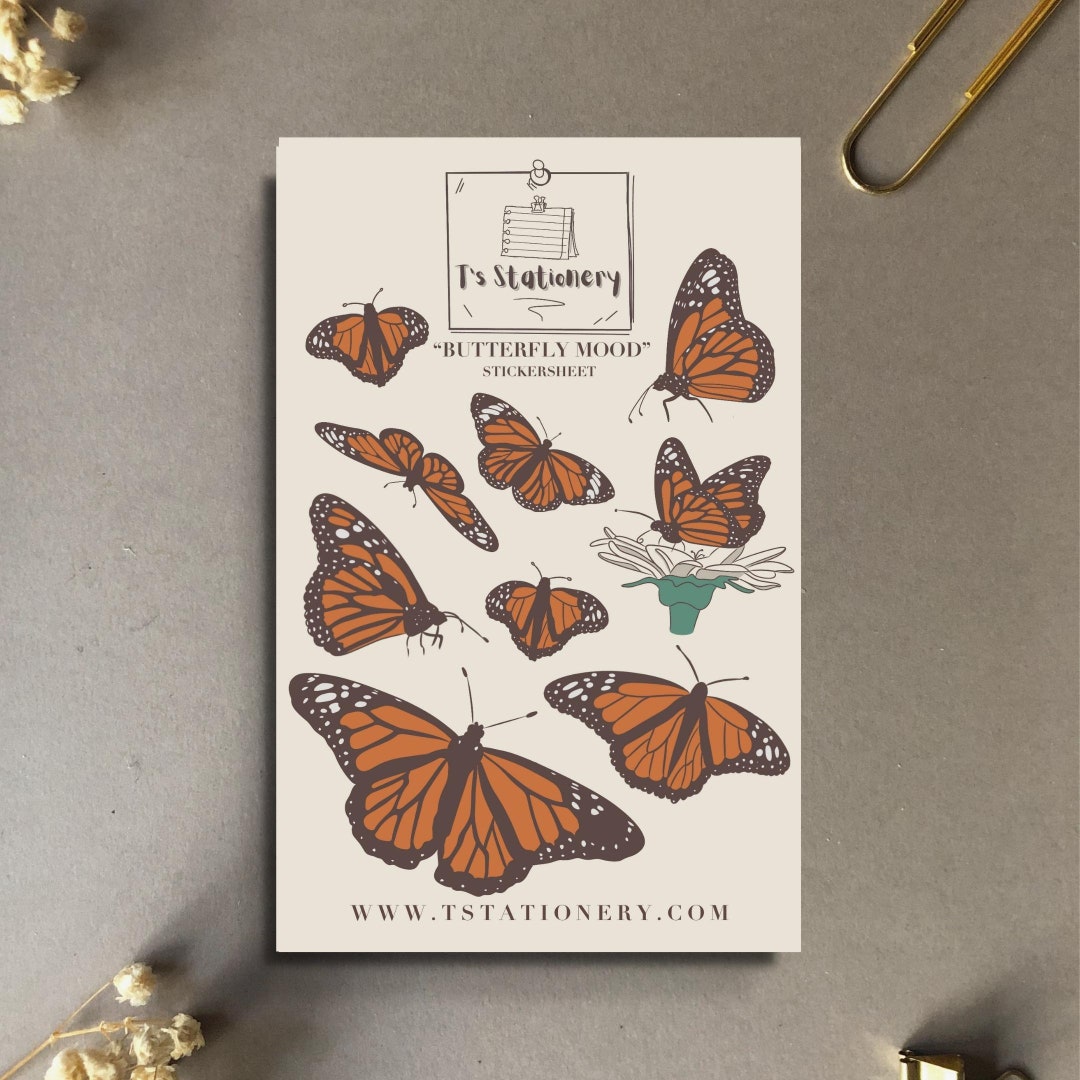 Monarch Butterfly Stickers, Journal Stickers, Stickers for Scrapbooking ...