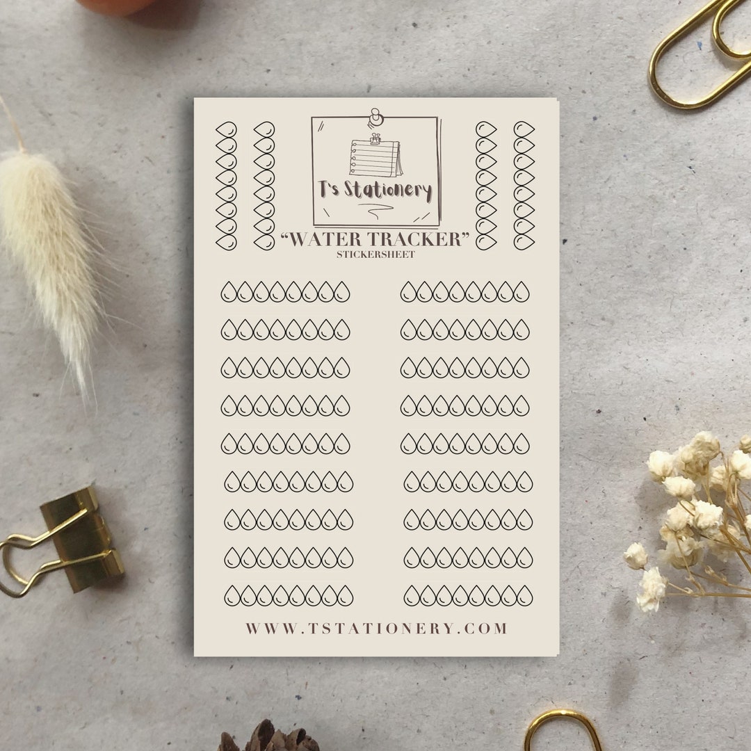 Water Tracker Stickers - Journal Stickers, Tracker Stickers, Water Drip ...