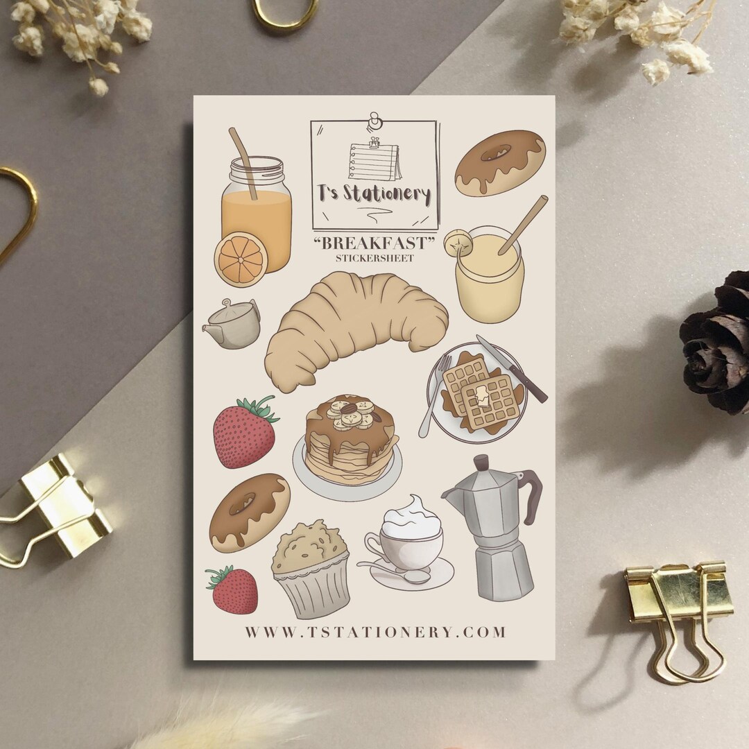 Breakfast Stickers Planner Stickers, Pancakes Sticker, Journal Stickers ...