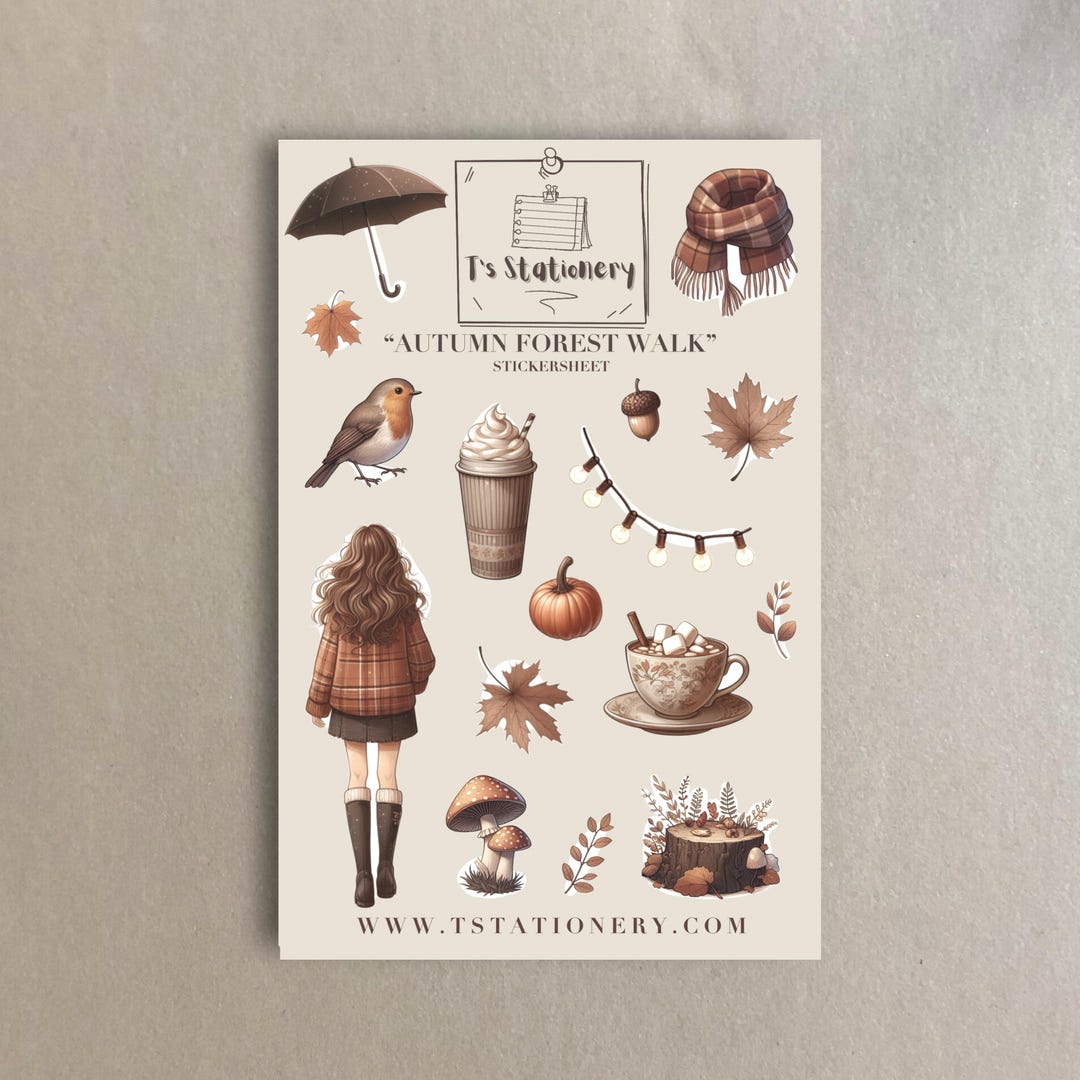 Sticker Sheet "autumn Forest Walk" - for Journal, Planner, Scrapbooking ...