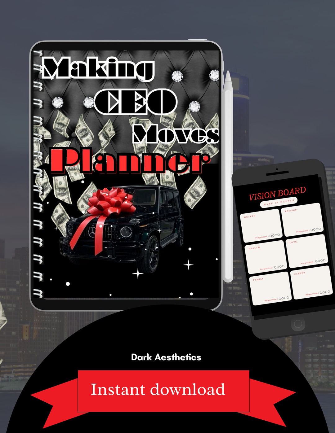 Making Ceo Moves Planner, Planner Template, Planner, Black Label, Ebook ...