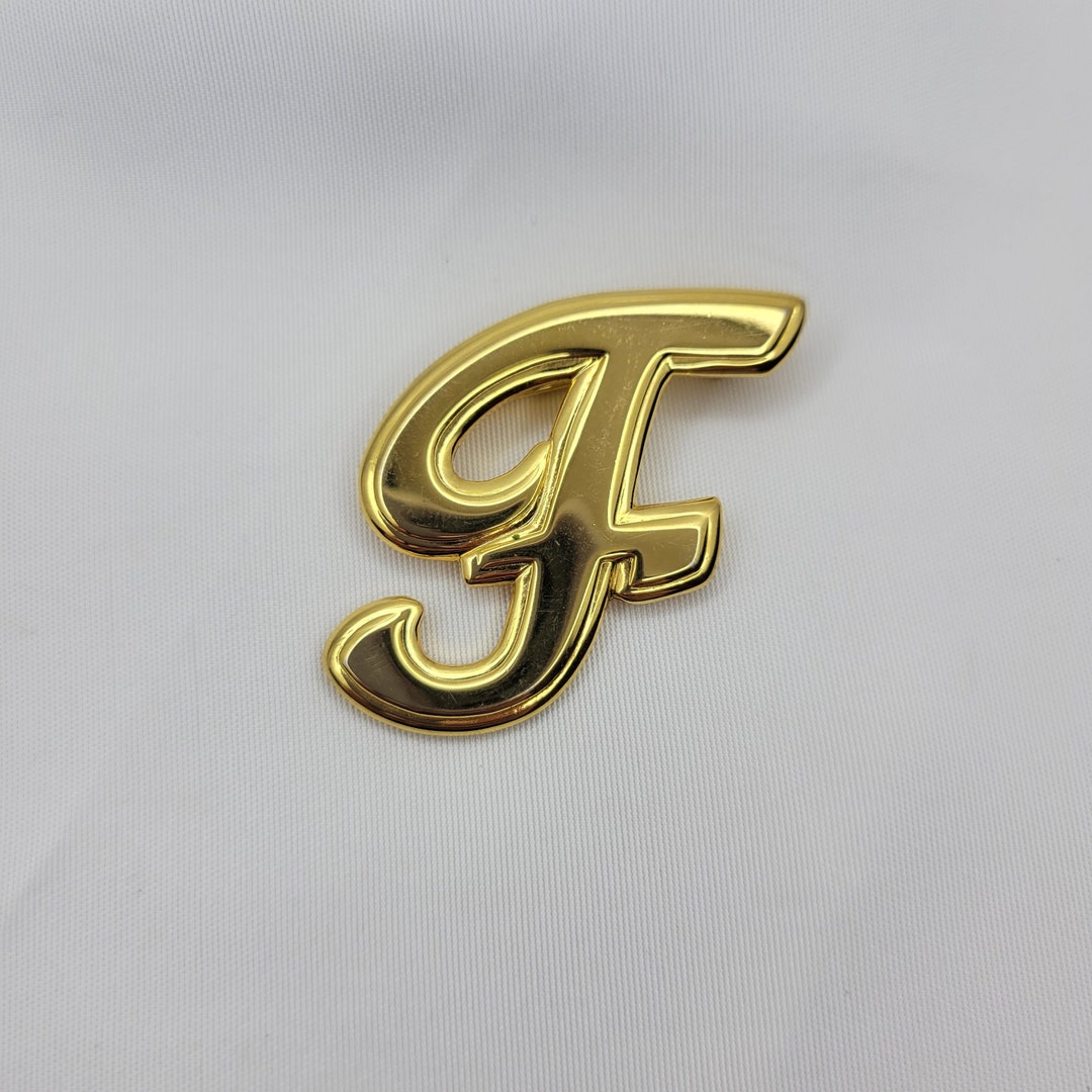 Vintage Letter F Brooch Initial Brooch Pin Monogram Brooch - Etsy