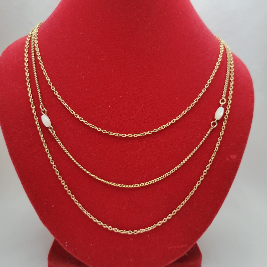 Avon Chain Necklace Multi Strand Necklace Vintage - Etsy
