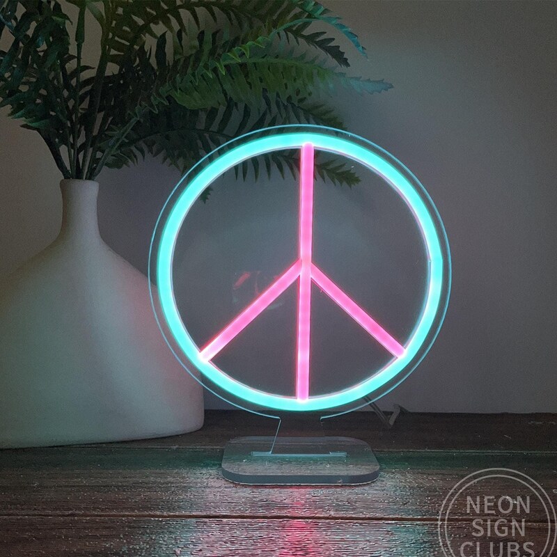 Neon Peace Sign - Etsy
