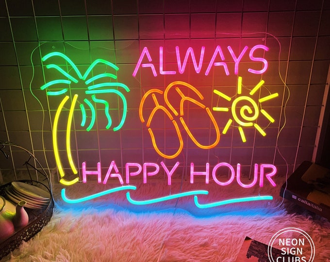 Custom Pool Neon Sign Palm Tree Neon Flamingo LED Sign Parrot Palm Bar ...