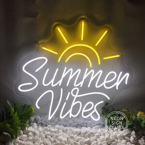 Summer Vibes Neon Signhello Summer Led Signcustom Neon Signsummer Bar ...