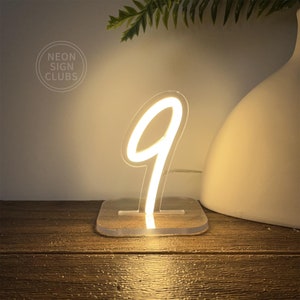Number Neon Sign,neon Table Numbers for Wedding Party,neon Number Sign ...