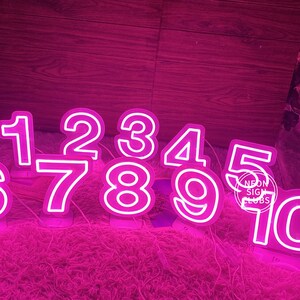 Number Neon Sign,neon Table Numbers for Wedding Party,neon Number Sign ...