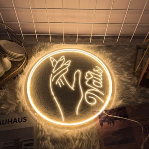 Nails Neon Sign,nails Salon LED Sign,usb Neon Light ,manicure Shop ...