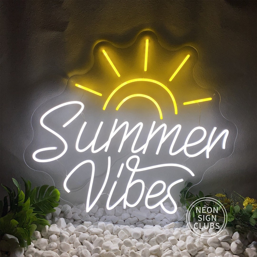 Summer Vibes Neon Signhello Summer Led Signcustom Neon Signsummer Bar ...