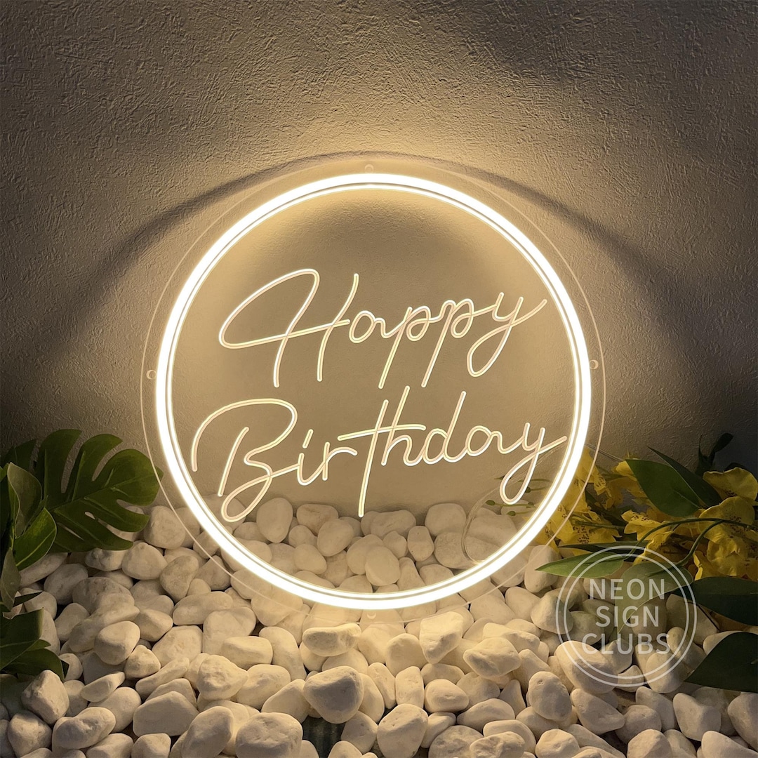 Happy Birthday Neon Sign|custom Birthday Led Light Sign,3d Engraved USB ...