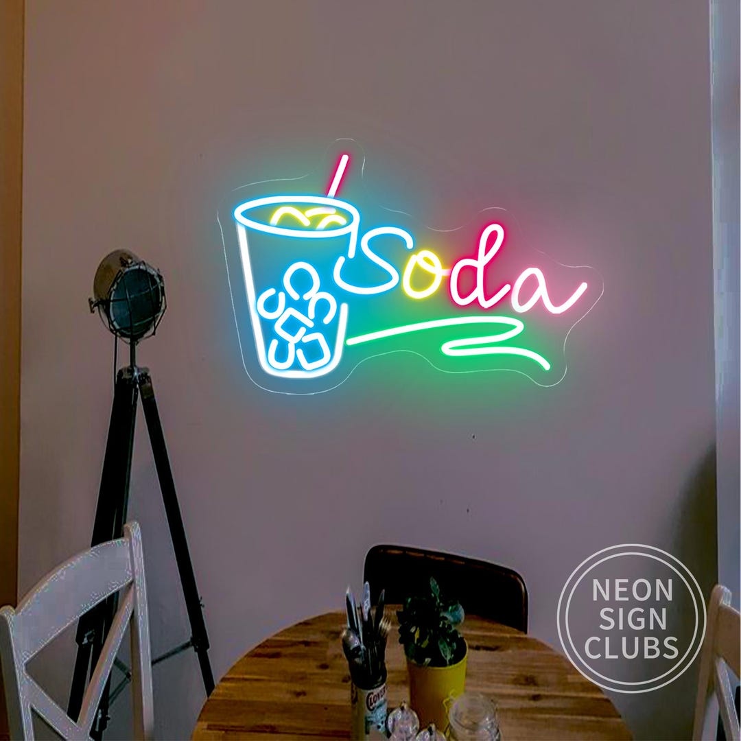 Soda Neon Sign, Soda Drink Led Neon Sign, Drink Wall Decor, Drinking ...
