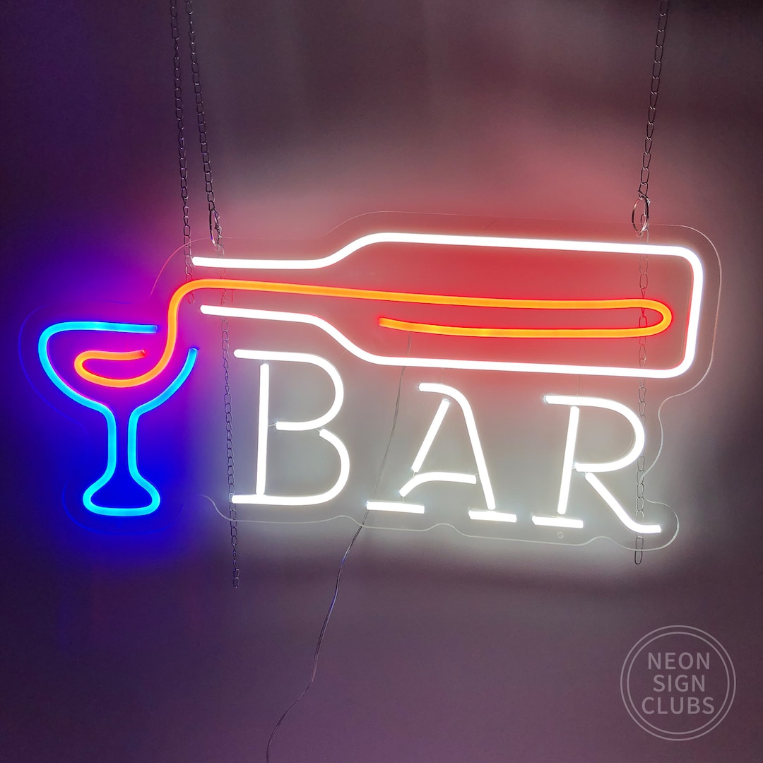 Neon Bar Sign, Beer Signs, Basement Pub Bar Store Signage, Business ...