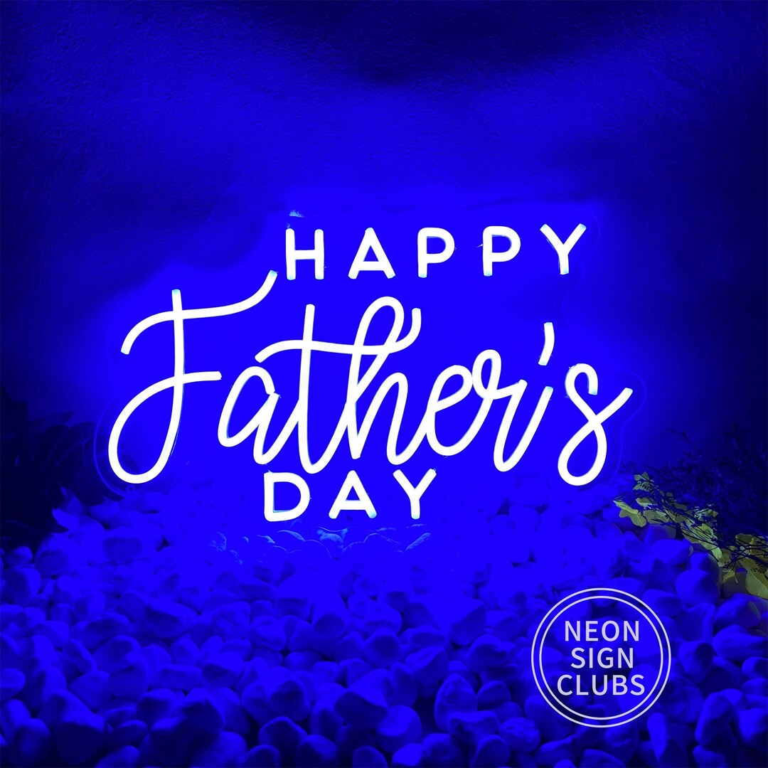 Happy Father's Day Neon Sign Best Dad Ever Father's Day Giftcustom Neon ...