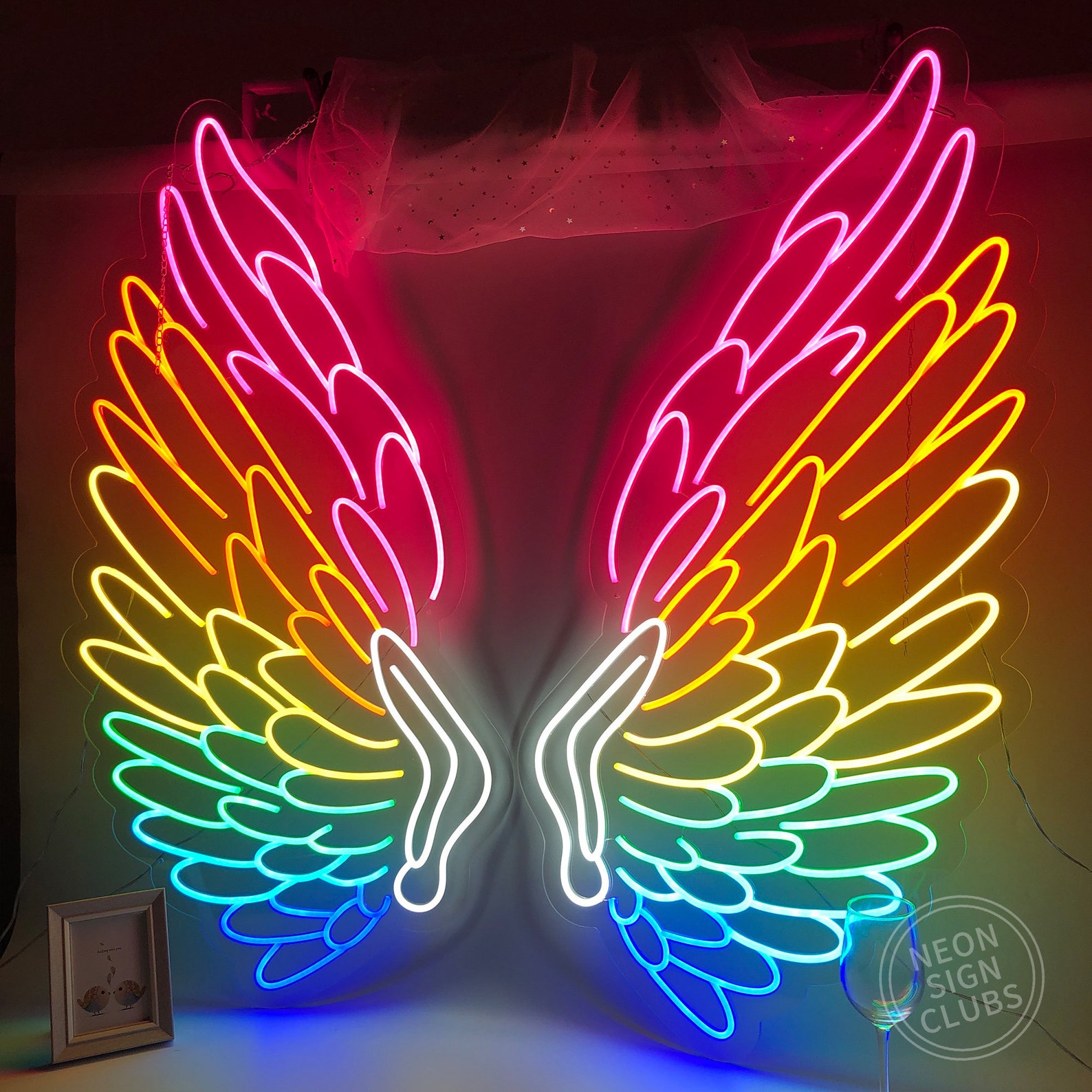 Wings Neon Sign Bar Salon Room Bedroom Sign LED Neon Light - Etsy