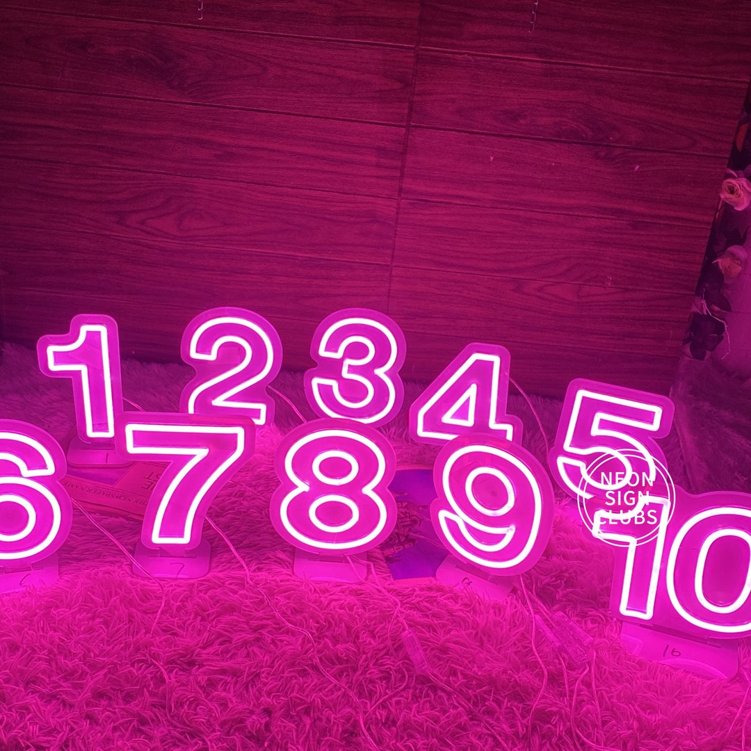 Number Neon Sign,neon Table Numbers for Wedding Party,neon Number Sign ...
