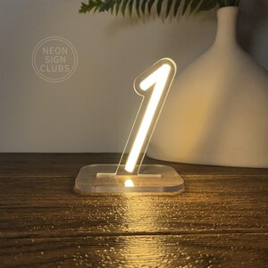 Number Neon Sign,neon Table Numbers for Wedding Party,neon Number Sign ...