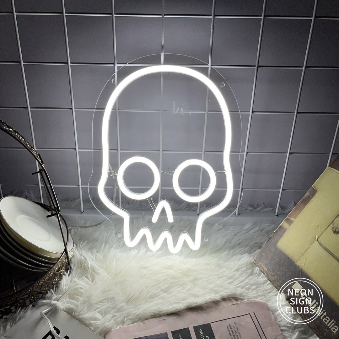 Skeleton Neon Signskull LED Neon Light Signfunny Skull Night - Etsy