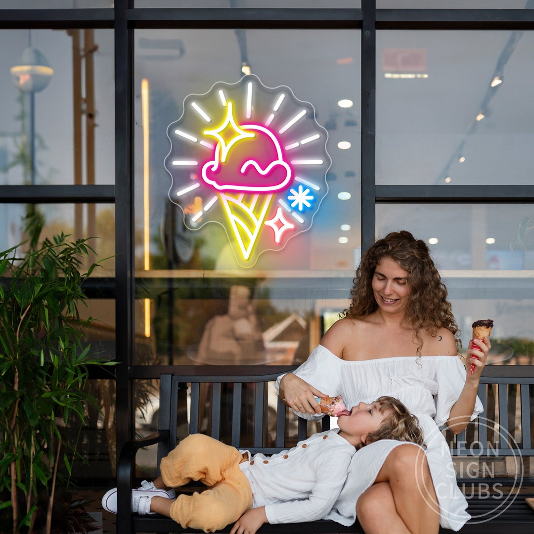 Ice Cream Neon Sign,ice Cream Cart Sign,custom Neon Sign,led Neon Light ...