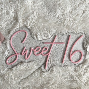 Sweet 16 Neon Sign,16th Birthday Decorations,custom Neon Sign Light ...