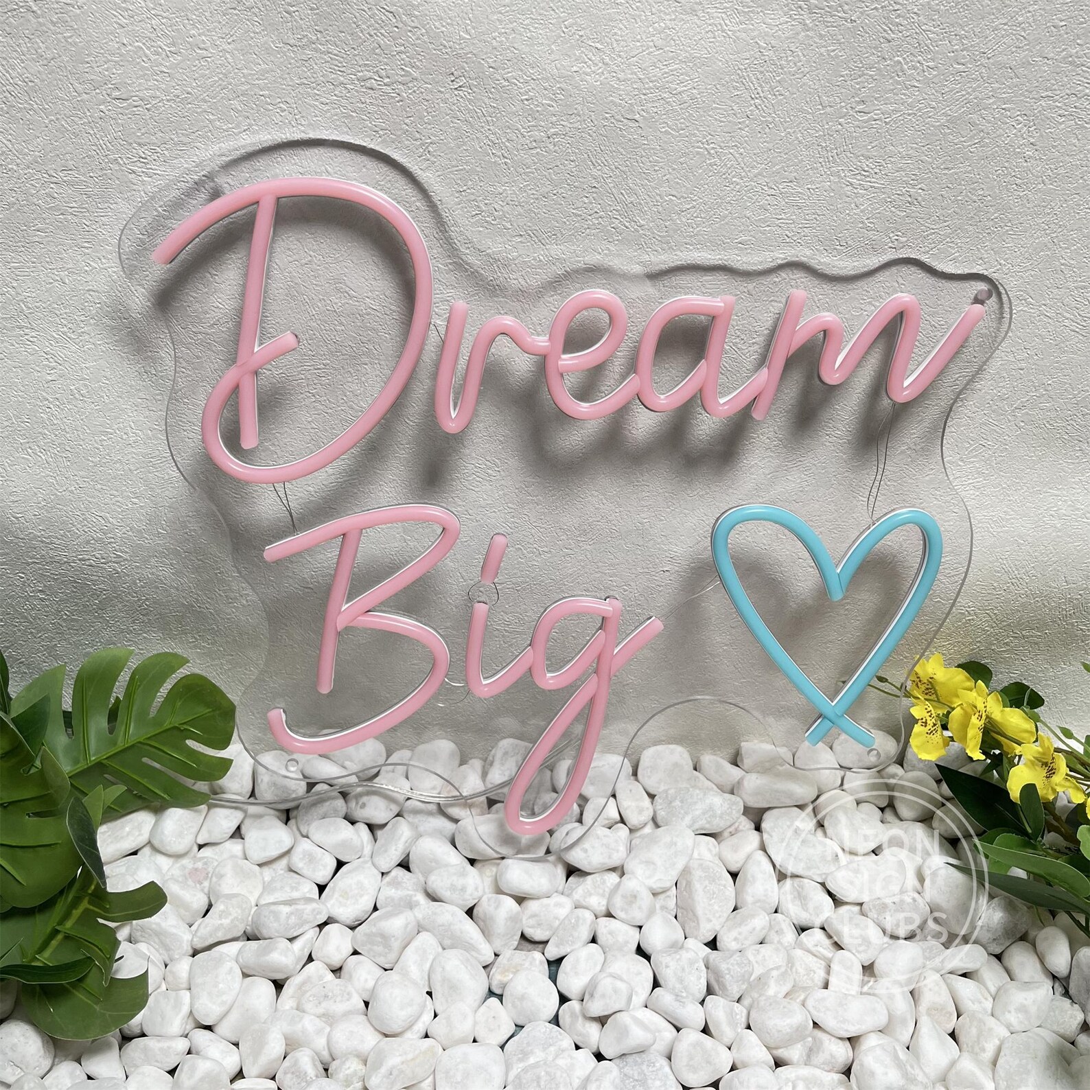 Dream Big Neon Sign: Pink Inspirational LED Wall Decor - Etsy