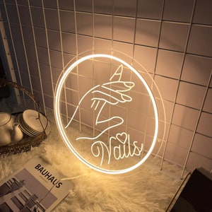 Nails Neon Sign,nails Salon LED Sign,usb Neon Light ,manicure Shop ...