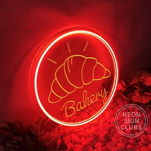 Bakery Neon Sign,croissant Neon Sign,usb Led Sign for Backery Coffee ...