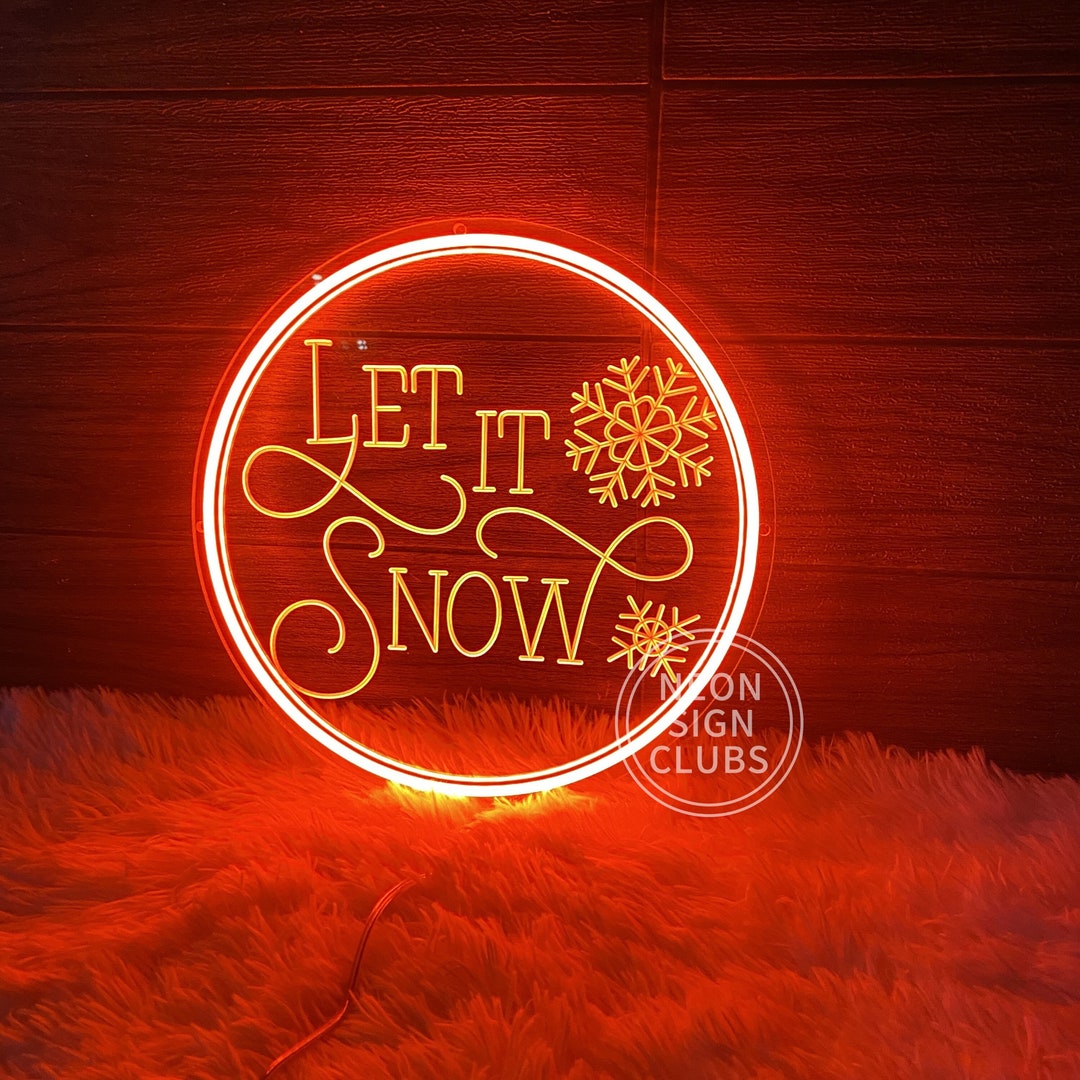 Let It Snow Led Neon Sign,snowy Decor Neon Sign Bedroom, Christmas Room ...