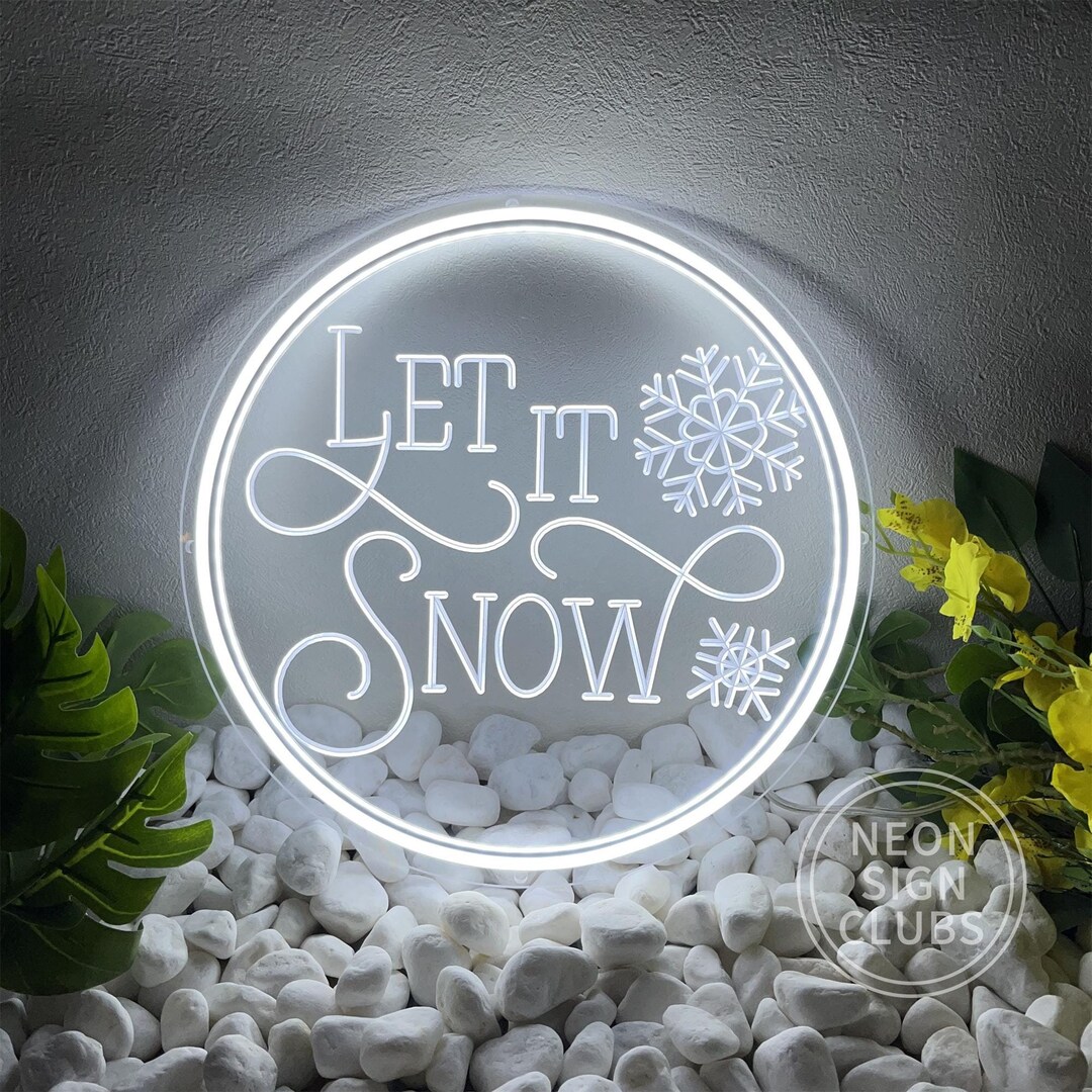 Let It Snow Neon Sign| Custom Chrismas Neon Light| USB 3D Engraved ...