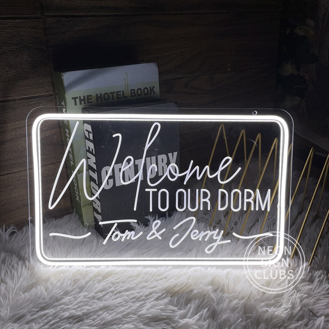 Welcome to Our Dorm Led Neon Sign,neon Sign Bedroom,game Room Dorm Room ...