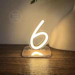Number Neon Sign,neon Table Numbers for Wedding Party,neon Number Sign ...