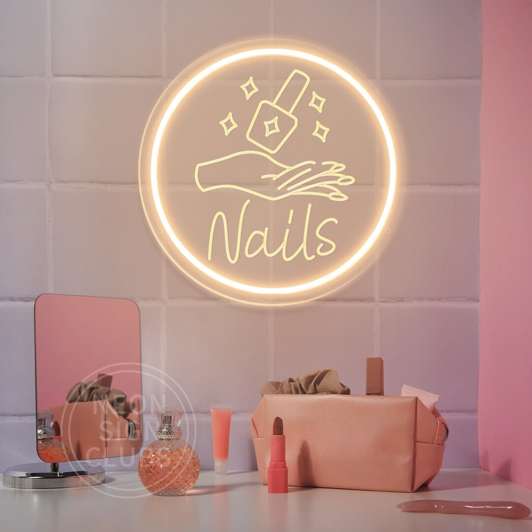 Nails Neon Sign: Manicure Salon LED Wall Decor - Etsy UK