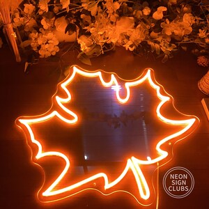 Maple Leaf Neon Lightyard Decor Neon Signautumn Leaves - Etsy