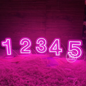 Number Neon Sign,neon Table Numbers for Wedding Party,neon Number Sign ...