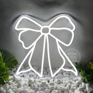 Pink Bow Neon Sign|custom Home Bedroom Wall Decor|bow Neon|pink Led ...