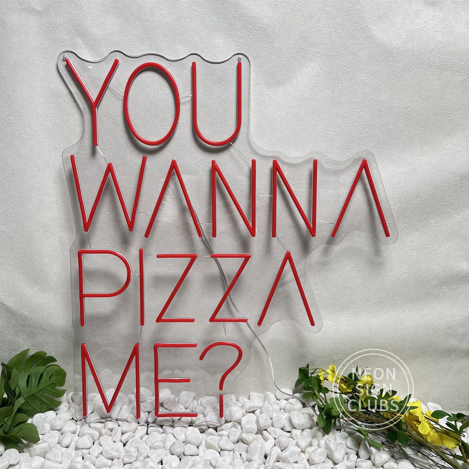 You Wanna Pizza Me? Neon Sign, Custom Pizza Fast Food LED Neon Light ...