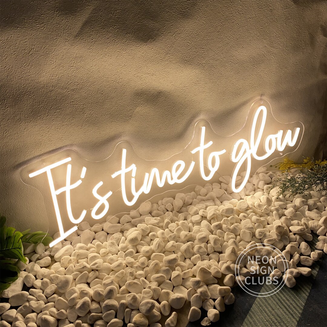 It's Time to Glow Neon Signbeauty Salon Wall Decorparty Neon ...