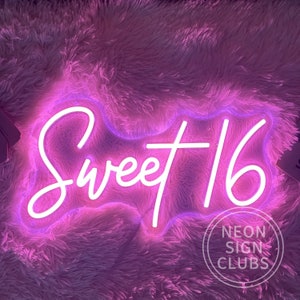 Sweet 16 Neon Sign,16th Birthday Decorations,custom Neon Sign Light ...