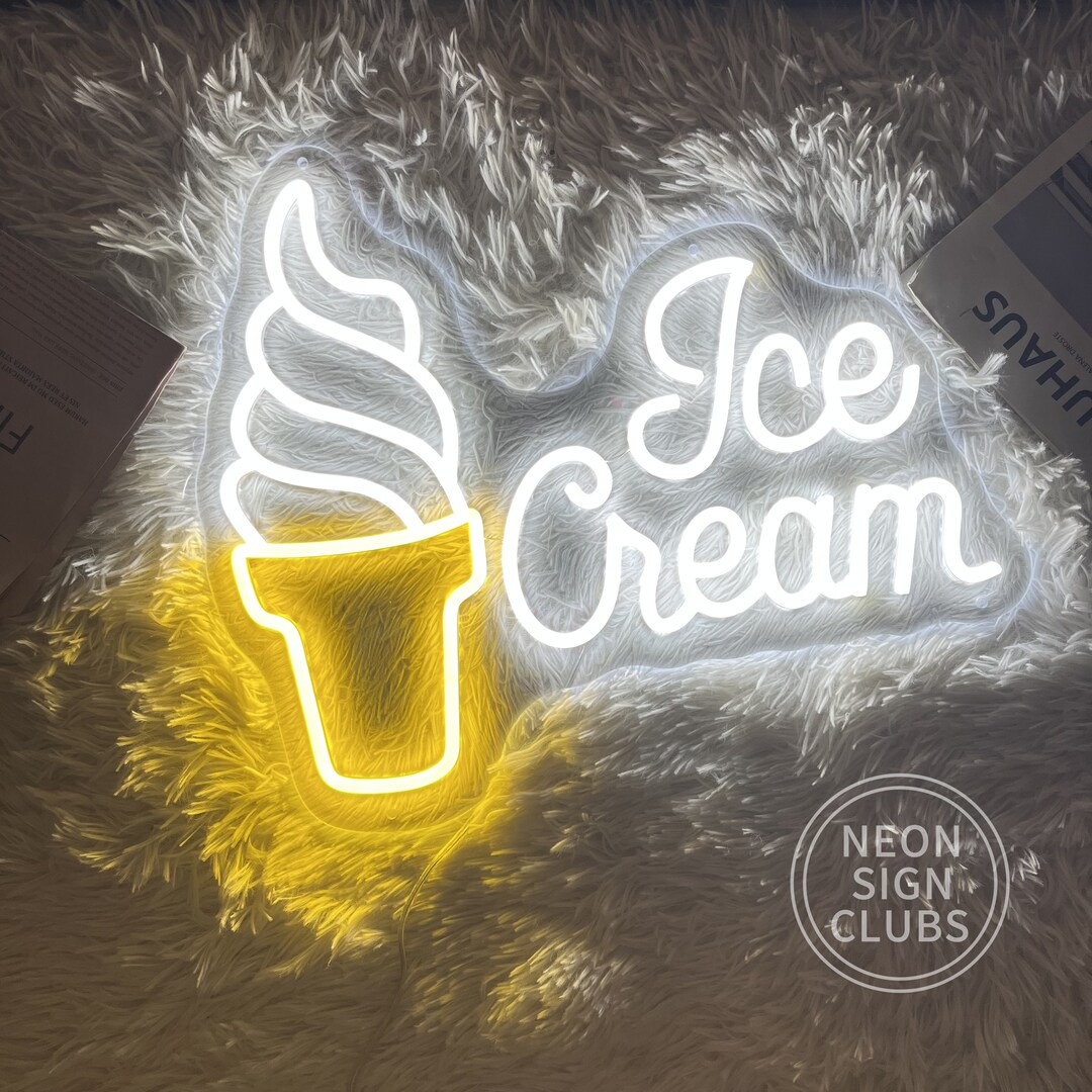 Ice Cream Neon Sign,ice Cream Cart Sign,custom Neon Sign,gelato Led ...