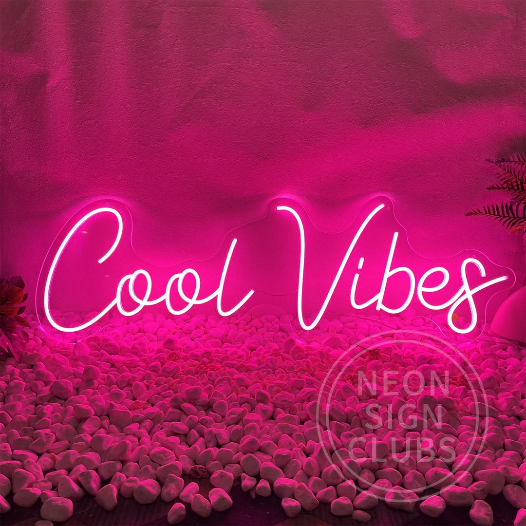 Cool Vibes Neon Signs for Art Wall Decor,led Letters Light up Sign for ...