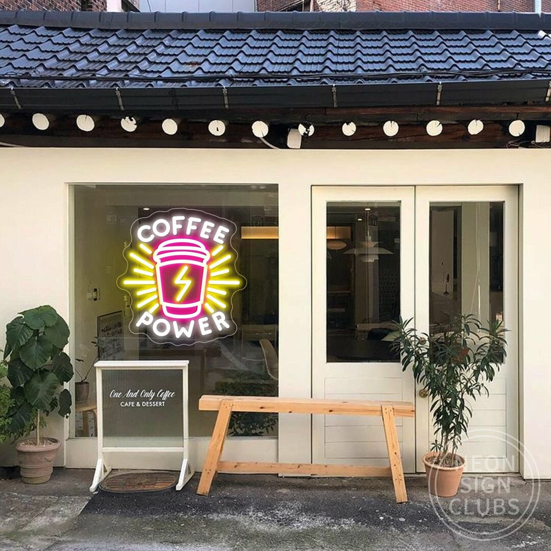 Coffee Power Neon Sign,neon Coffee Sign,led Neon Lights for Cafe ...