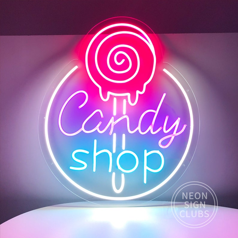 Candy Shop Neon Sign LED Neon Lights Custom Store Signage - Etsy