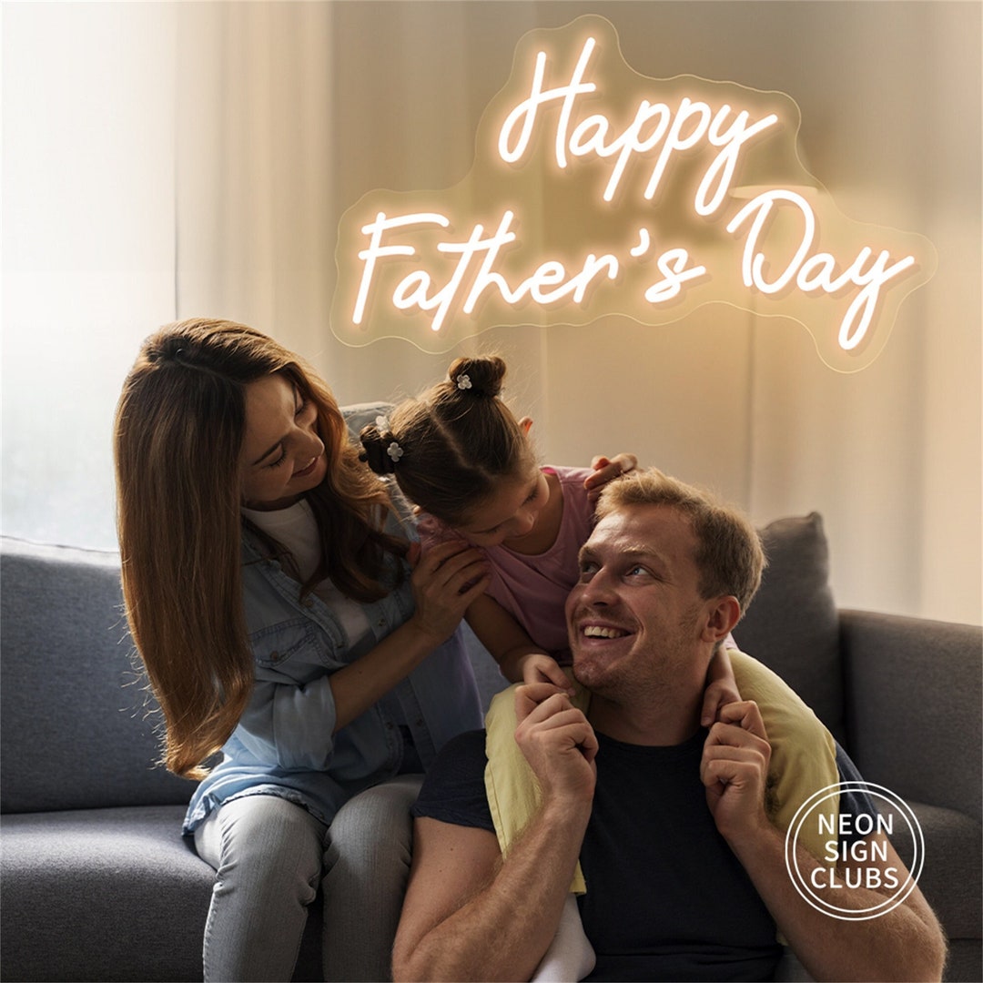Happy Father's Day Neon Sign Best Dad Ever Father's Day Giftcustom Neon ...
