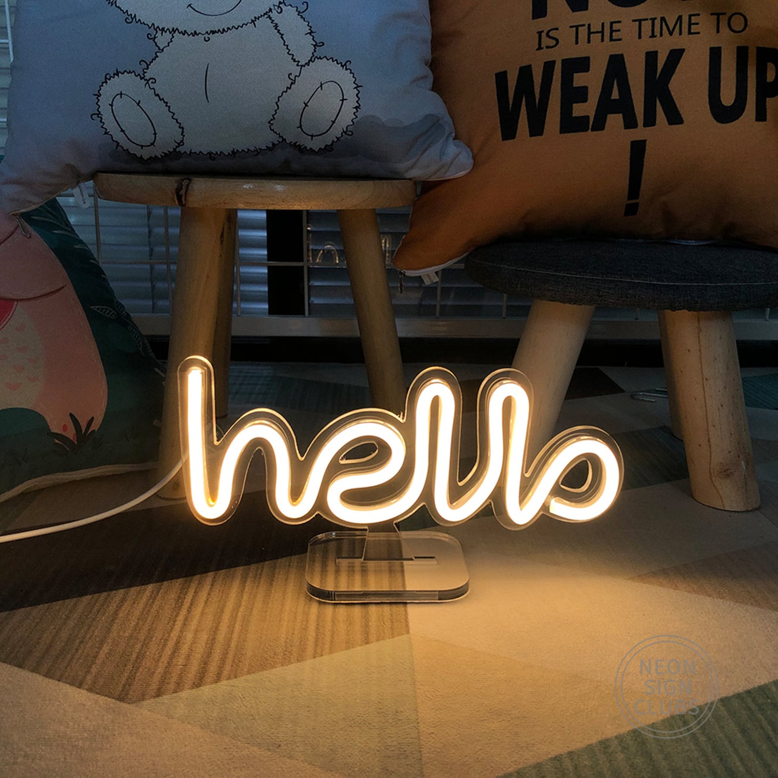 10.6 USB LED Mini Neon Lamp Hello Neon Sign Home Living - Etsy