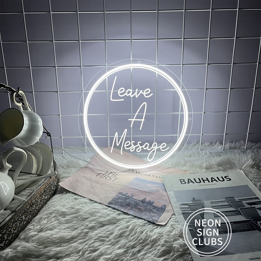 Leave A Message Acrylic Sign Custom Wedding Audio Guestbook Neon Sign ...
