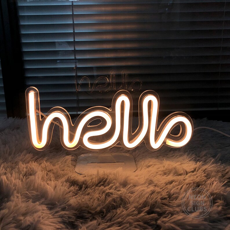 10.6 USB LED Mini Neon Lamp Hello Neon Sign Home Living - Etsy