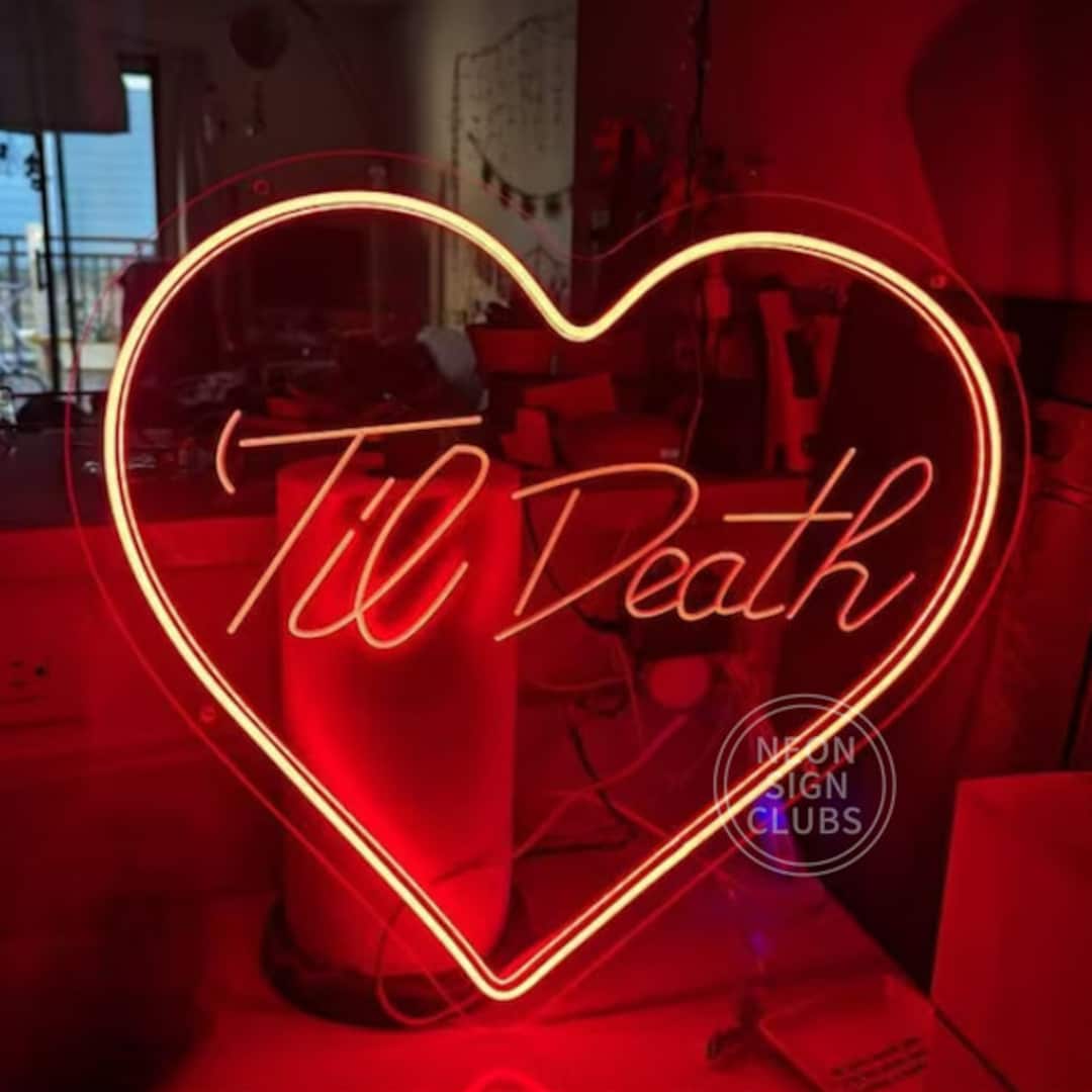 Til Death Neon Sign,wedding Neon Sign,wedding Decor,3d Engrave Acrylic ...